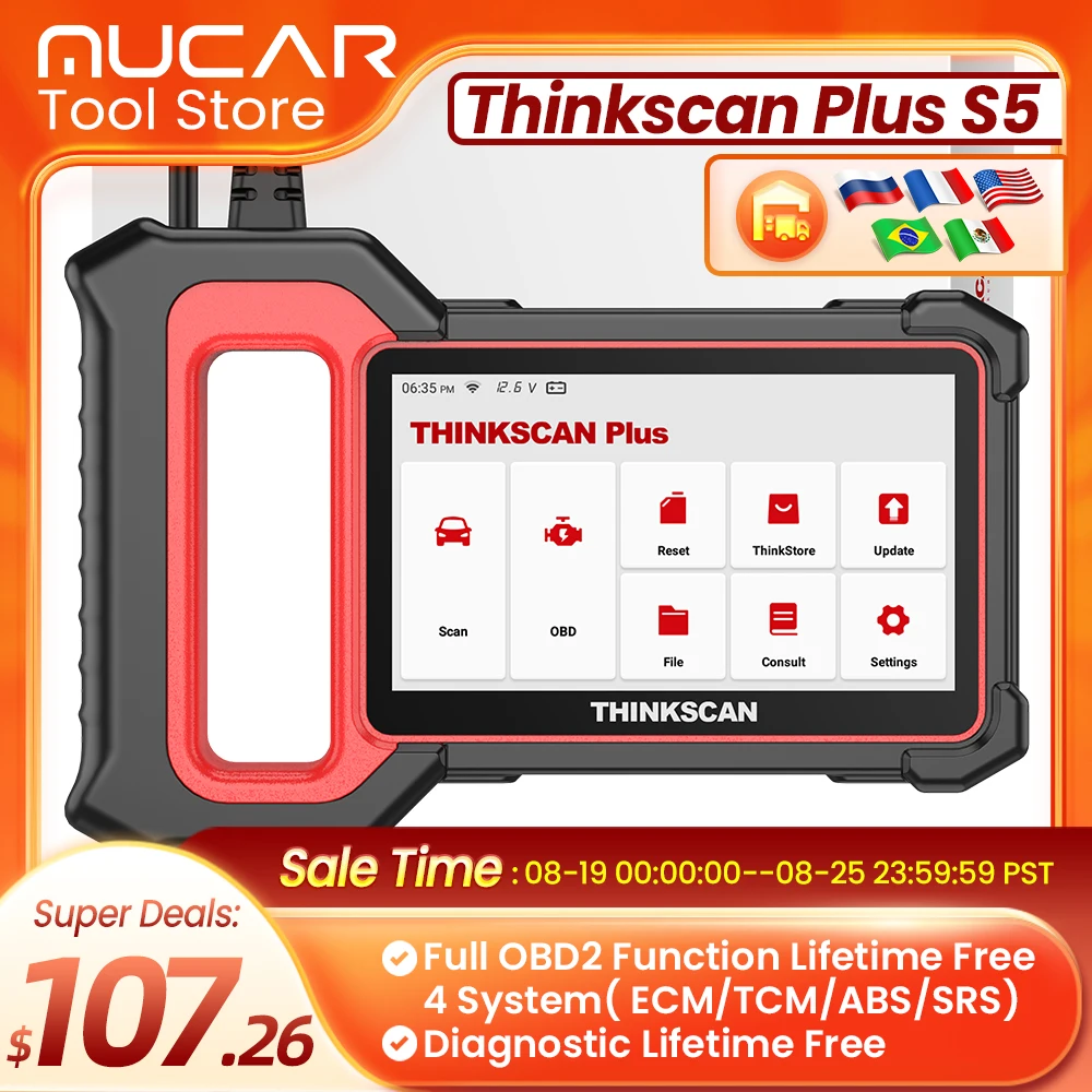 THINKCAR-Thinkscan-Plus-S5-OBD2-Scanner-ABS-SRS-ECM-TCM-System ...