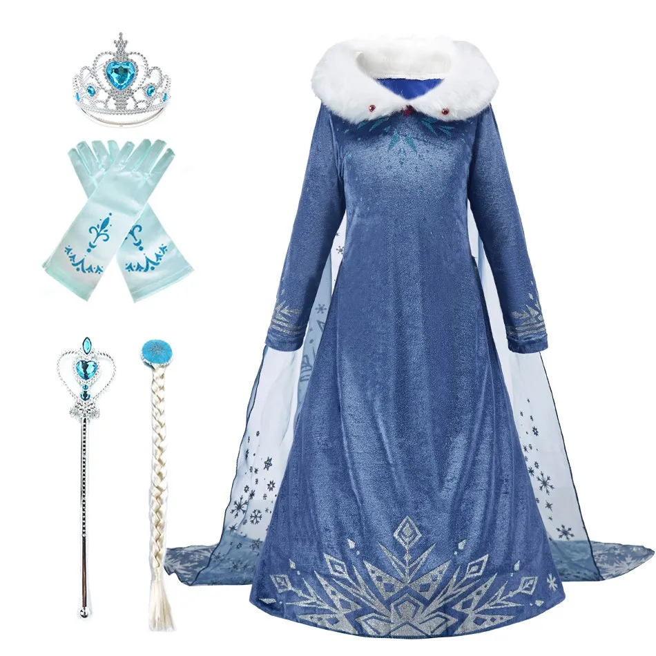 Children-Snow-Queen-Princess-Dress-Winter-Girl-Elsa-Costume-Carnival ...
