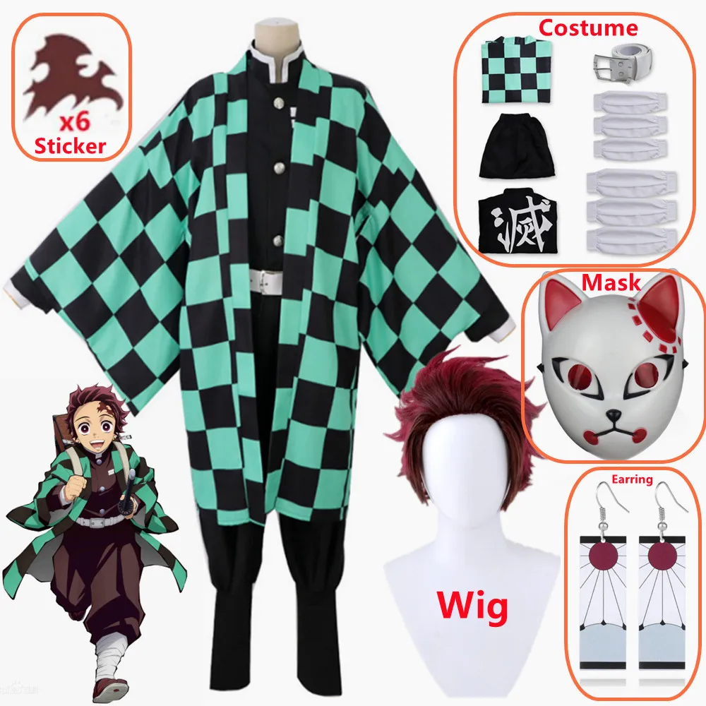 Disfraz-de-Demon-Slayer-para-ni-os-y-adultos-traje-de-Cosplay-de-Kamado ...
