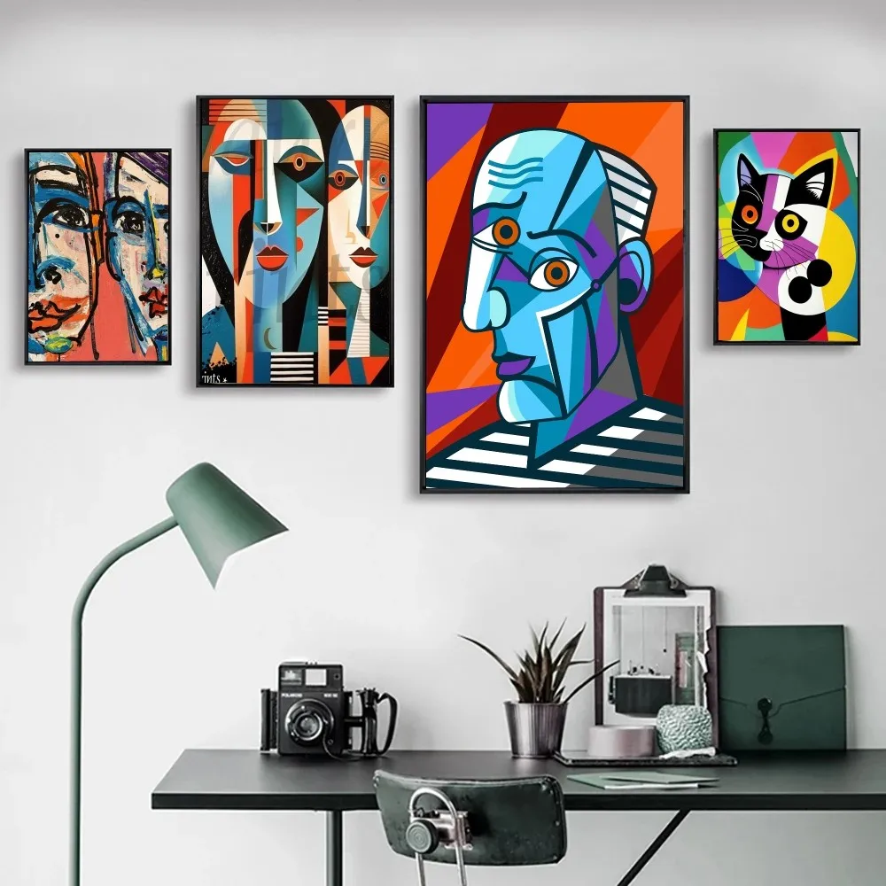 Picasso-Abstract-Art-Anime-Poster-Kraft-Paper-Vintage-Poster-Wall-Art ...
