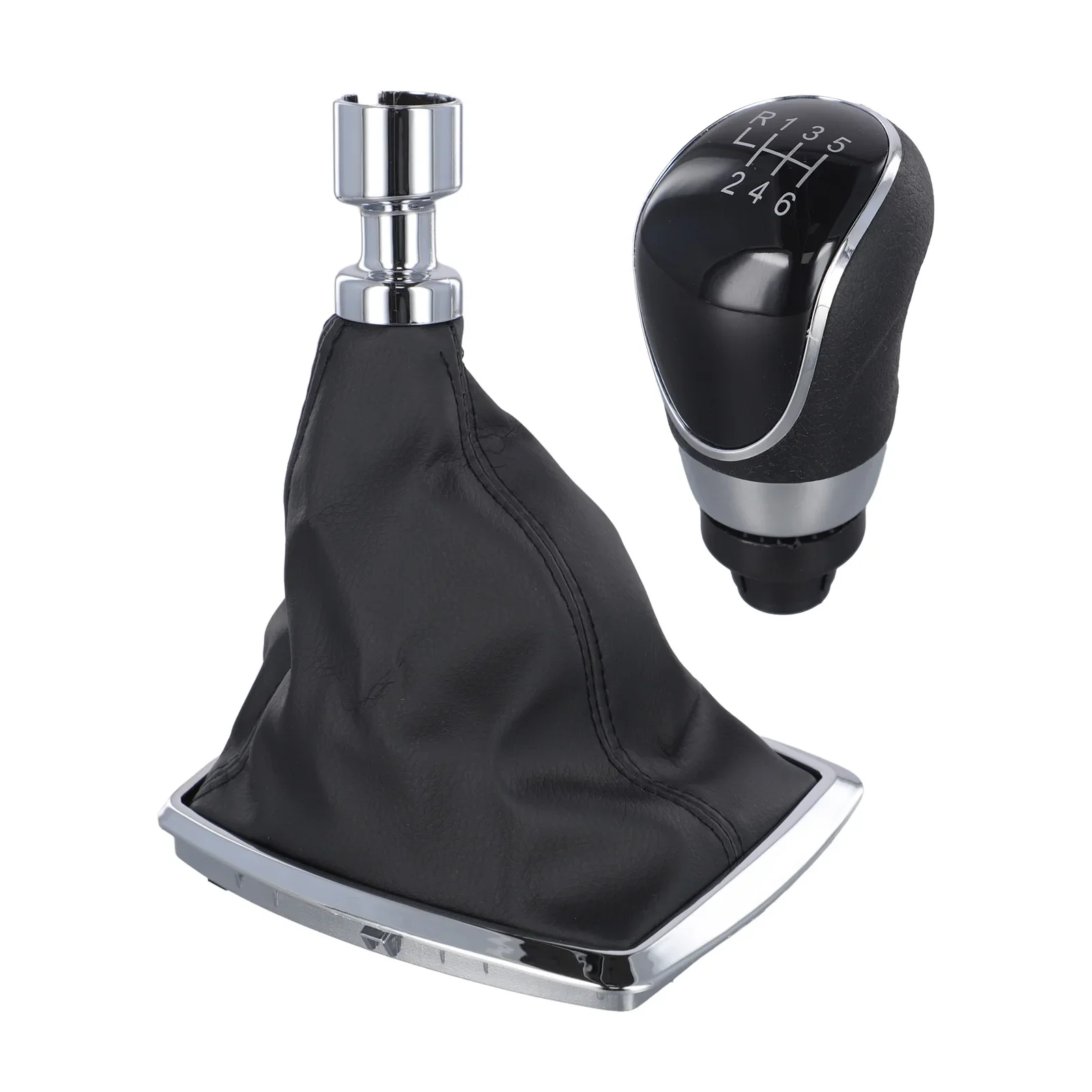 6 Speed Gear Shift Knob Shifter Lever-Stick Gaiter Boot Cover Leather ...