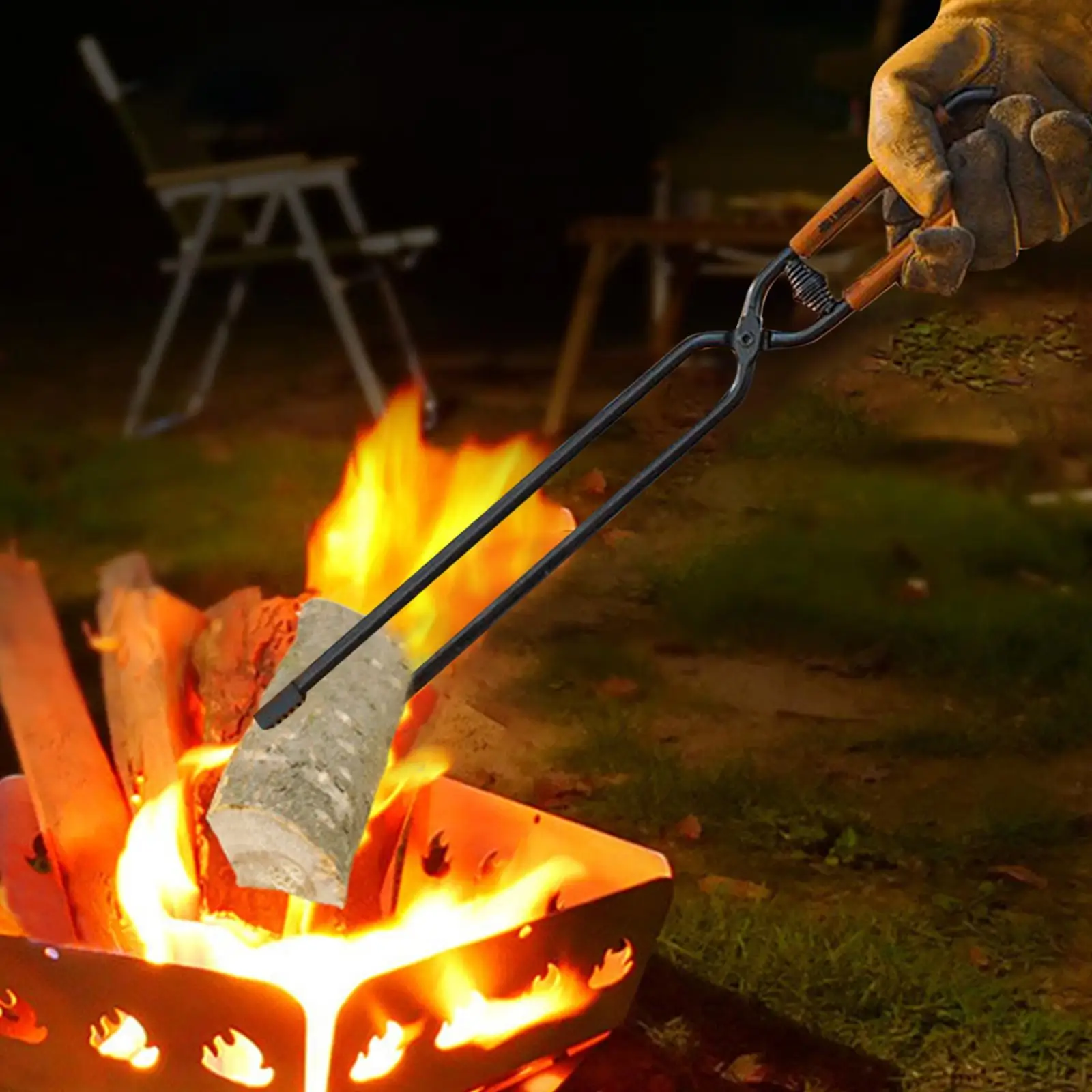 Campfire-Tongs-55cm-Fire-Pits-Tools-Firewood-Tongs-for-Camping-Cooking ...