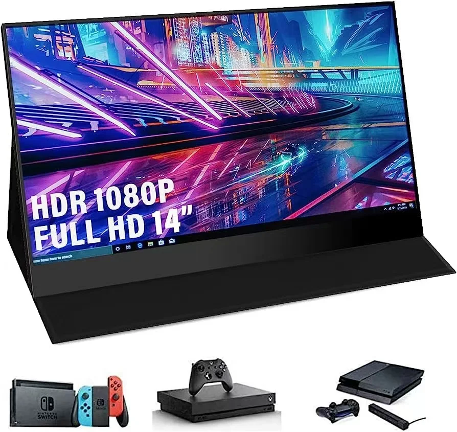 14.0 inch Portable Monitor Full HD IPS HDMI FHD 1920x1080 Screen for ...