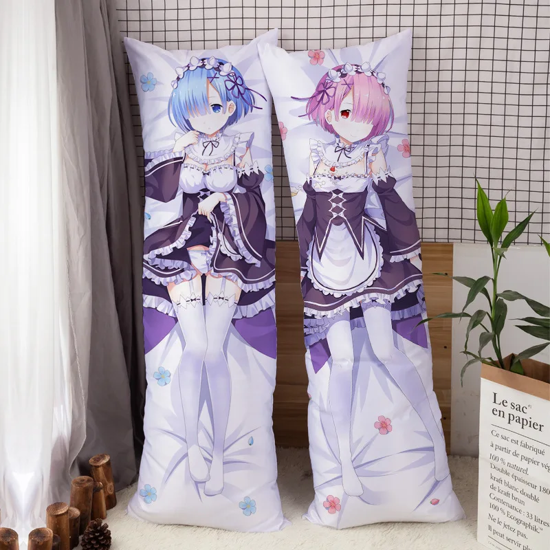 Funda-de-almohada-de-Anime-Ram-Rem-Maid-Cosplay-almohada-de-cuerpo ...
