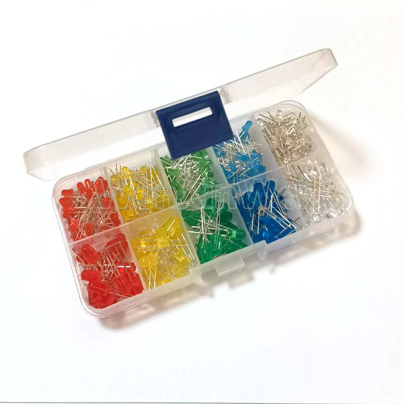 300PCS/Box 3mm 5mm LED Diode Assorted Kit White Green Red Blue Yellow ...