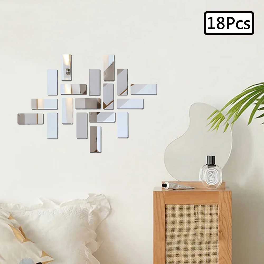 18Pcs-Rectangular-3D-Acrylic-Mirror-Sticker-DIY-Acrylic-Wall ...