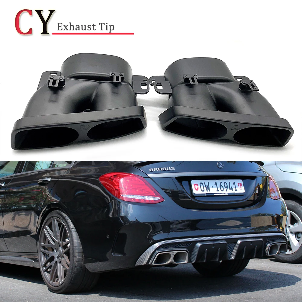 Car-Stainless-Quad-Exhaust-Tips-Muffler-Tail-Pipe-For-Mercedes-AMG-C63 ...