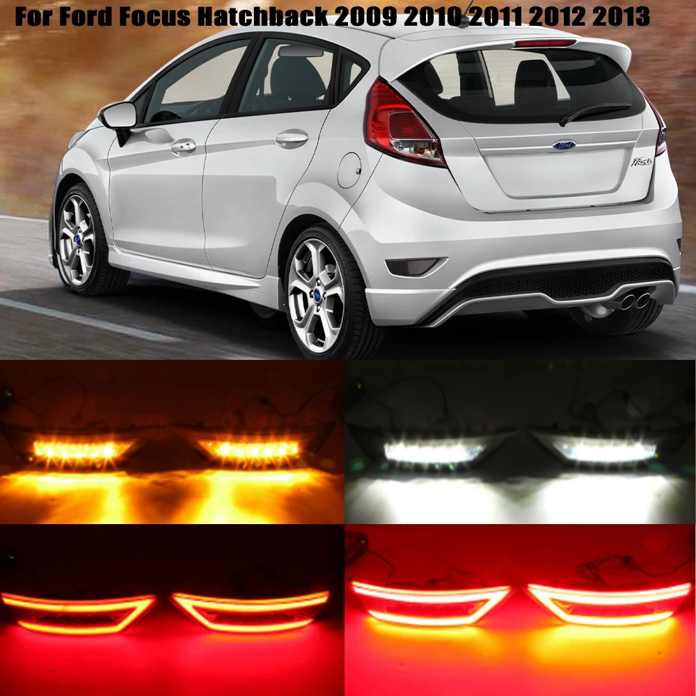 2Pcs For Ford Focus Hatchback 2009-2013 LED Rear Bumper Reflector Light ...