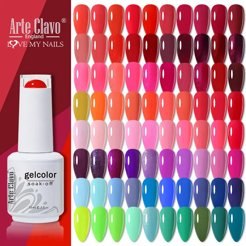 Arte Clavo Red Series Nail Polish Party Colors Gel Varnishes All For ...