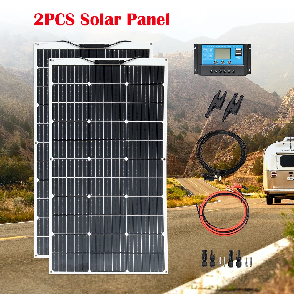 100W 200w 18V Monocrystalline Flexible Solar Panel or 100 WAtt / 200 ...