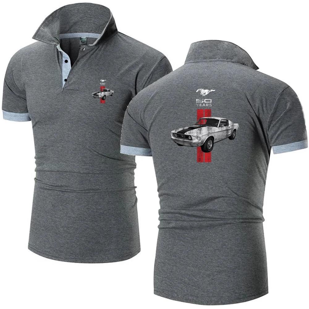 Men's Polo Shirts TShirts Ford 50 Years Logo Sportwear Men Tees Mustang ...