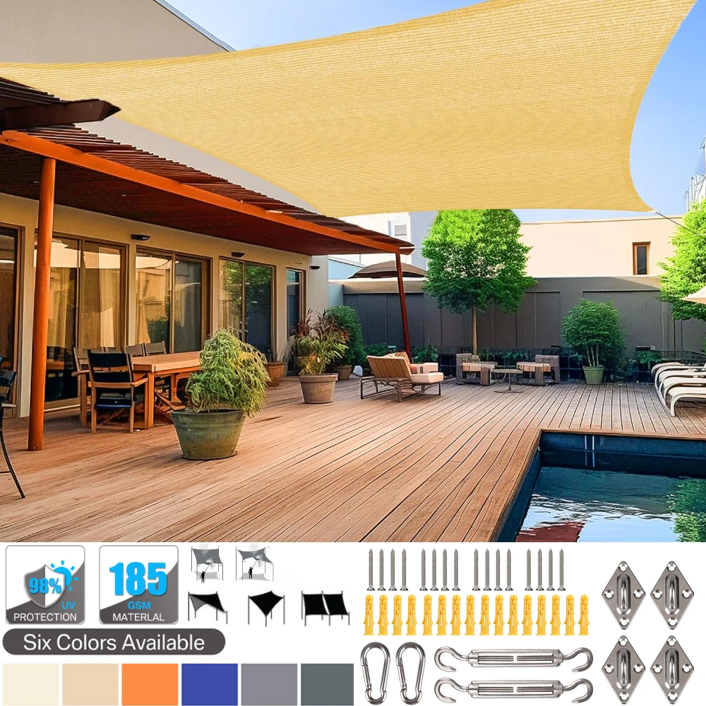 Waterproof-Sun-Shade-Sail-Rectangle-Shade-Cover-98-UV-Block-Sunshade ...