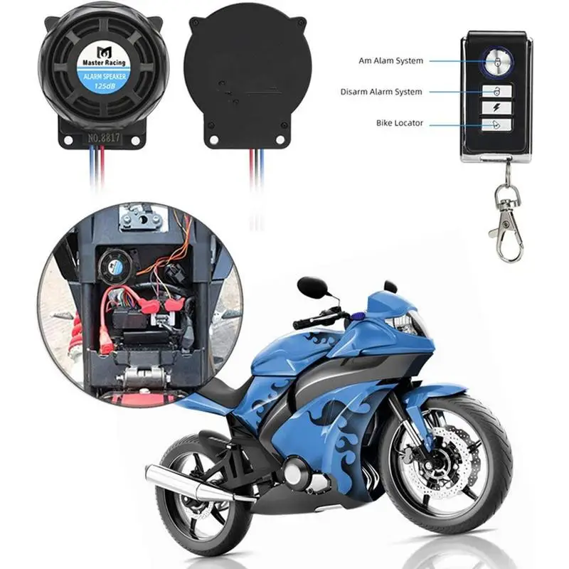 125dB Motorcycle Anti-Theft Device Waterproof Motorcycle Alarm ...