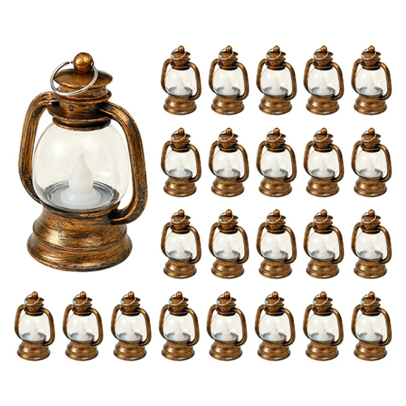 LUWEI 24Pcs Gold Electronic Candle Lantern Light Mini Candle Light ...