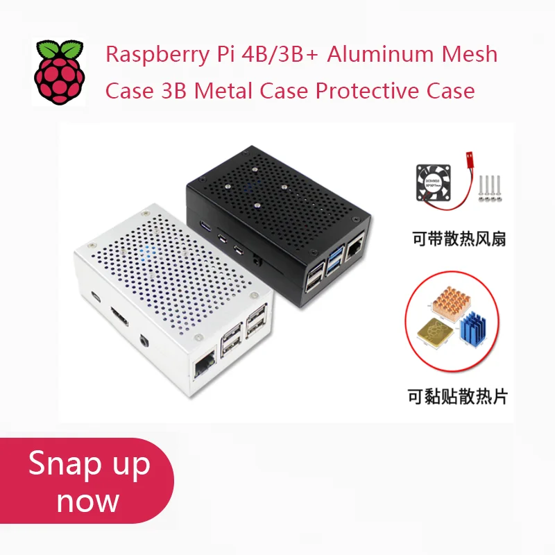 Funda-protectora-de-Metal-de-malla-de-aluminio-para-Raspberry-Pi-4B-3B ...