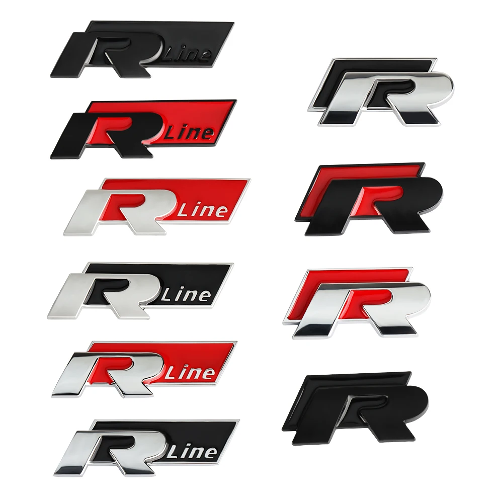 3D-Car-Front-Grille-Trunk-Emblem-Sticker-For-R-Rline-Logo-VW-Polo ...