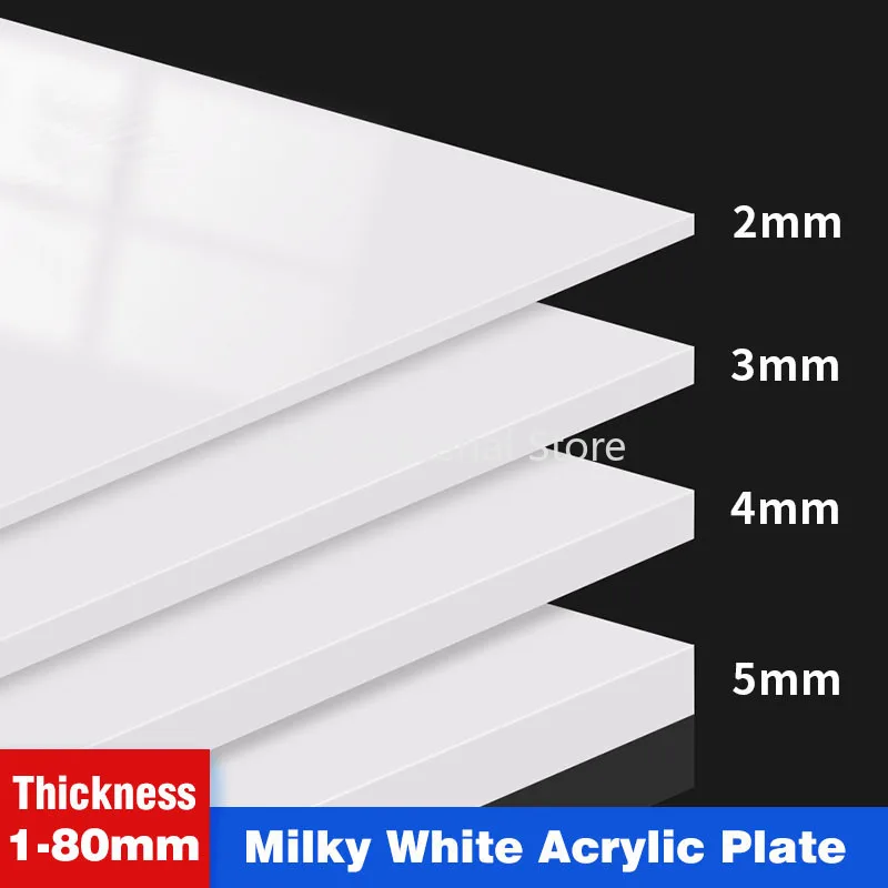 1Pc Thick 1-80mm Milky White Acrylic Plate Sheet 100x100-500x500mm PMMA ...