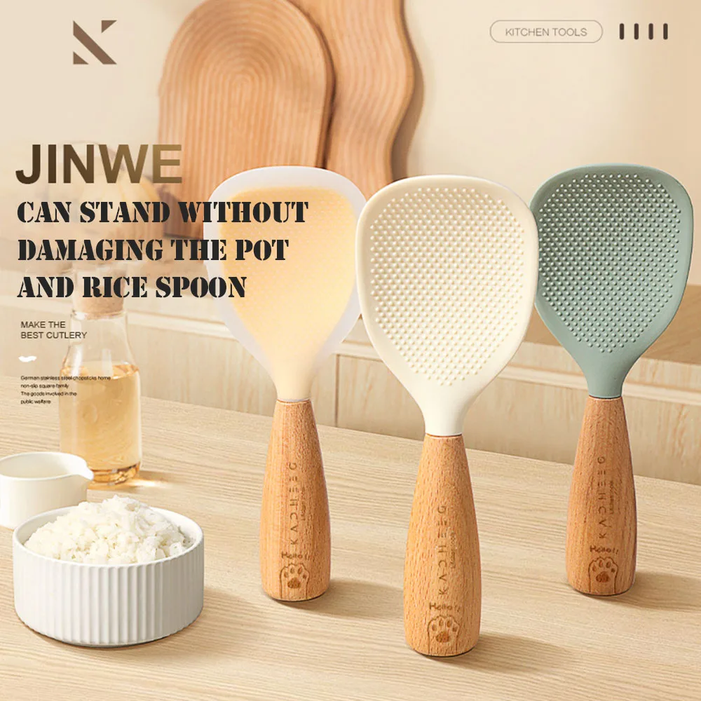 Silicone-Rice-Spoon-Non-stick-Cooking-Spoon-Anti-Scalding-Paddle-Shovel ...