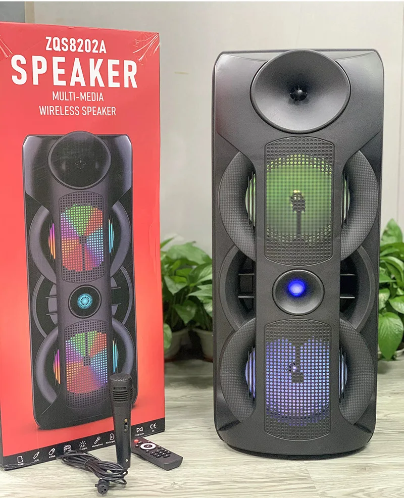 Caixa-De-Som-80W-High-Power-Bass-Sound-System-Portable-Wireless-Radio ...