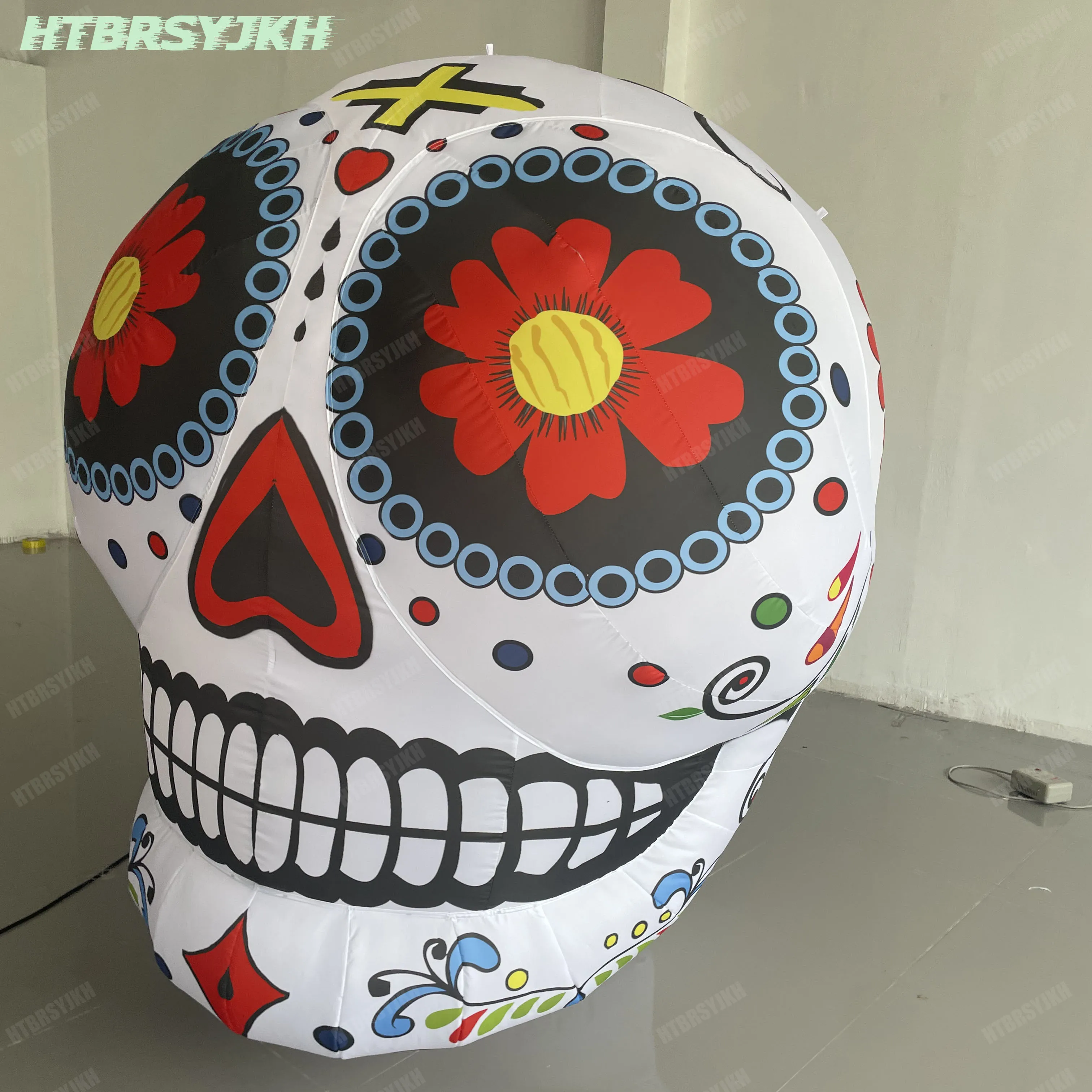 1PC-2M-3M-Giant-Inflatable-Illuminated-Skull-Head-with-White-LED-Light ...