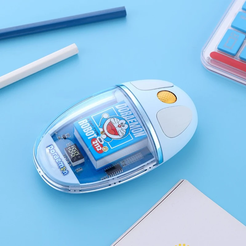 Doraemon-Bluetooth-2-4G-Wireless-Transparent-Mouse-1200dpi-Silent-Mouse ...