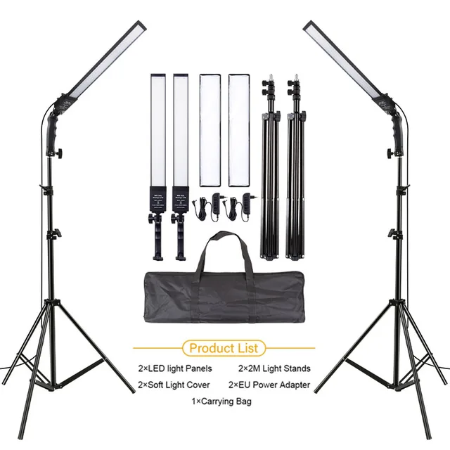 Photography Lighting Kit Led Fill Light Bi-color 3200k-5500k Dimmable ...