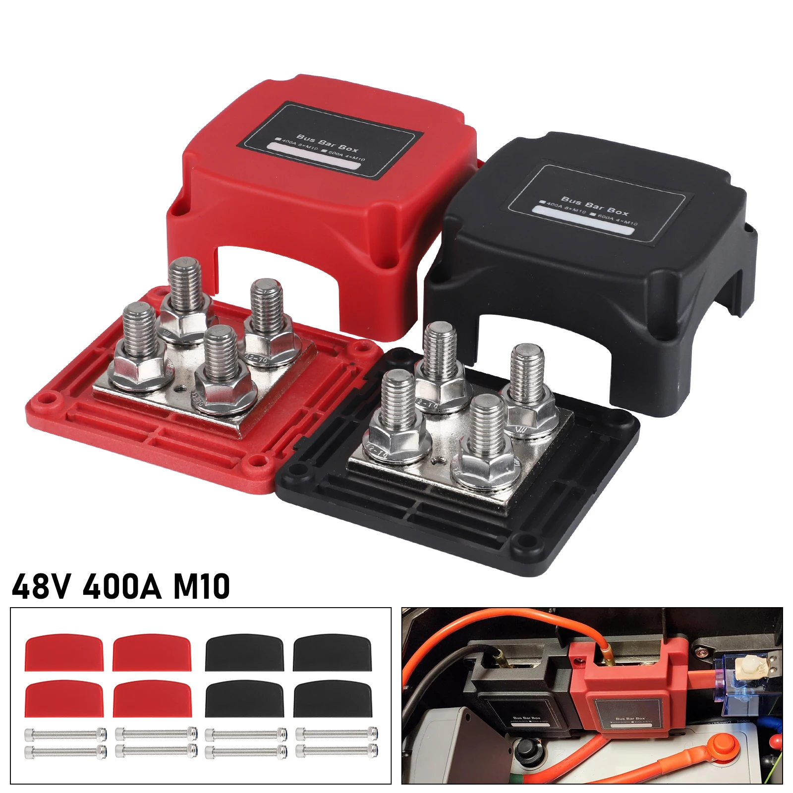 400A 4XM10 48V Bus Bar Terminal Studs Modular Design Tin Plated Copper ...