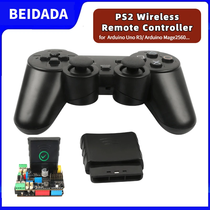 Ps2 وحدة تحكم في الألعاب لاسلكية مزدوجة الاهتزاز 2.4g دعم لاسلكي سيارة ...