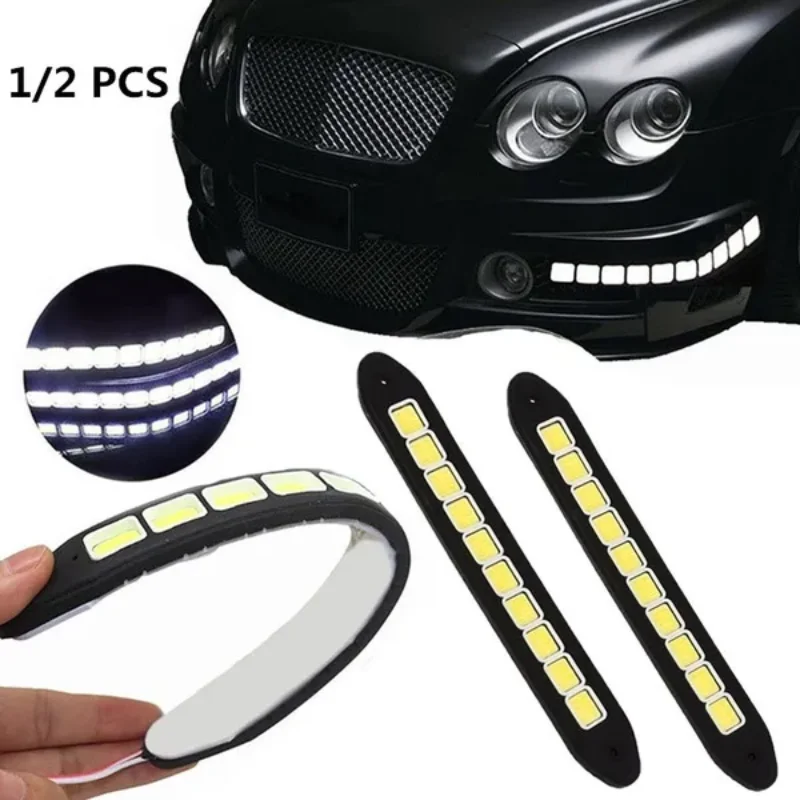 10-LED-Car-COB-Daytime-Running-Lights-Flexible-Waterproof-12V-Lamp ...