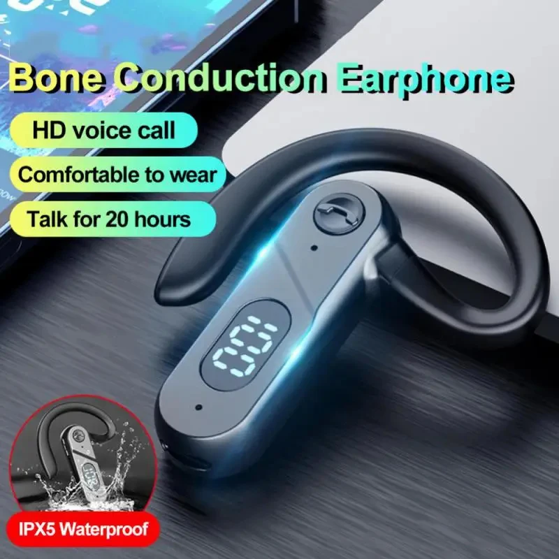 V28 Wireless Headphones Bluetooth 5.2 Earphones With Mic Single in-Ear ...