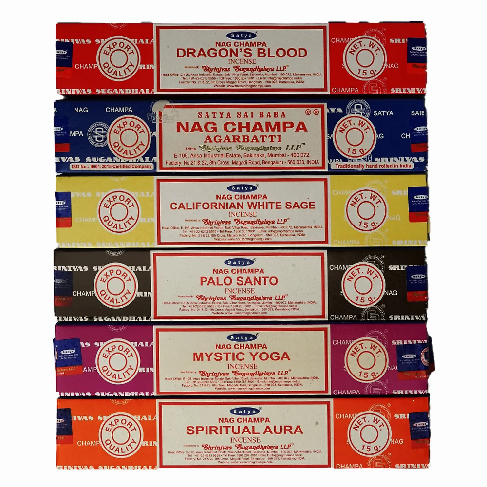 NAG Champa Indian Incense Collection Satya Handmade Sticks with Six ...