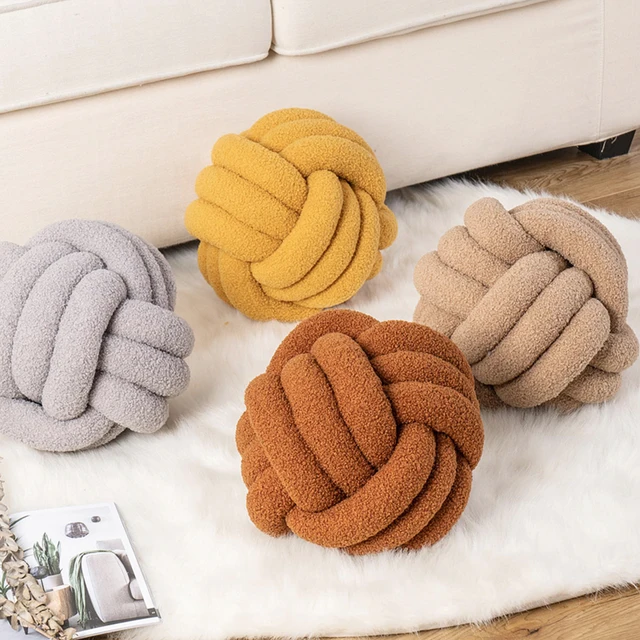 Solid Knot Plush Pillow for Sofa Bed Decor - Touch of Decor
