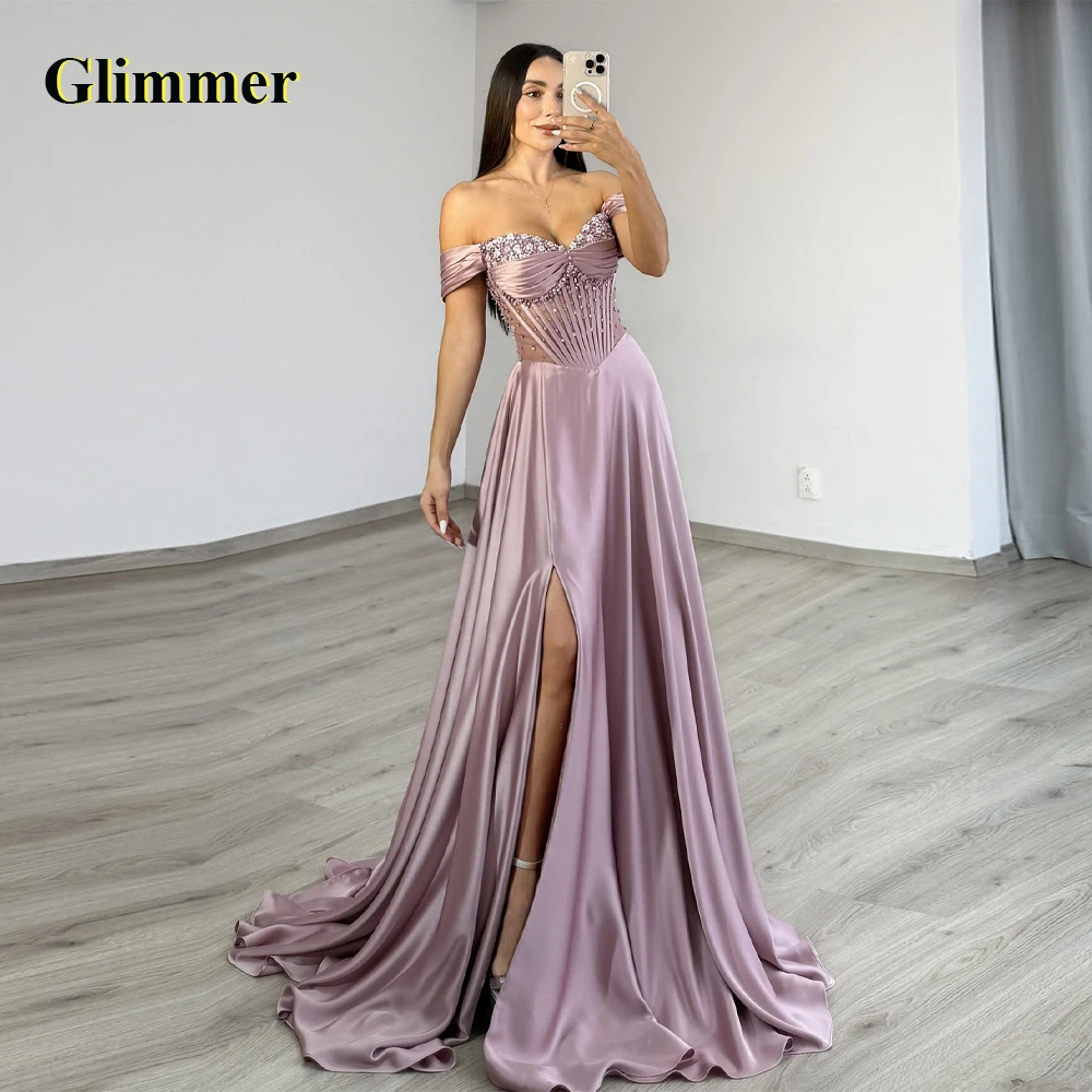Glimmer Modern Off the Shoulder Prom Dresses 2025 Woman with ...