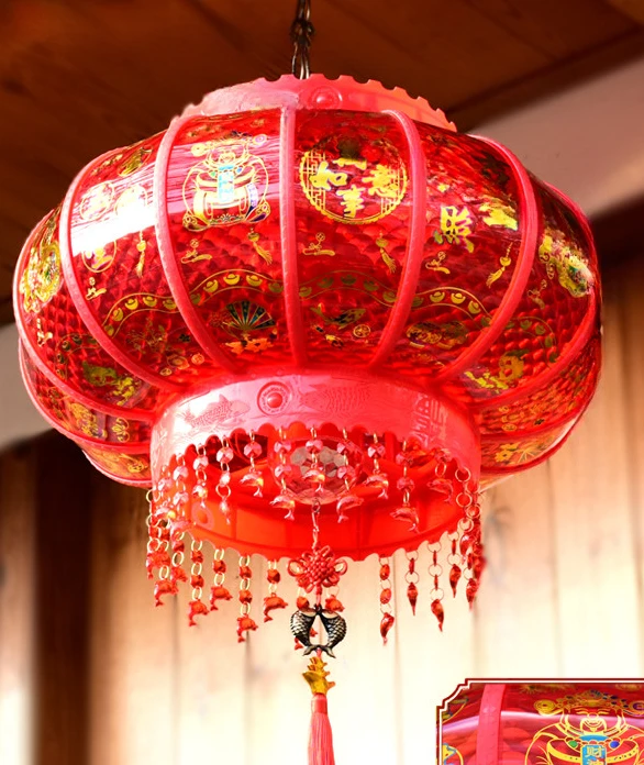 Remote-control-seven-color-projection-LED-rotating-large-red-lantern ...