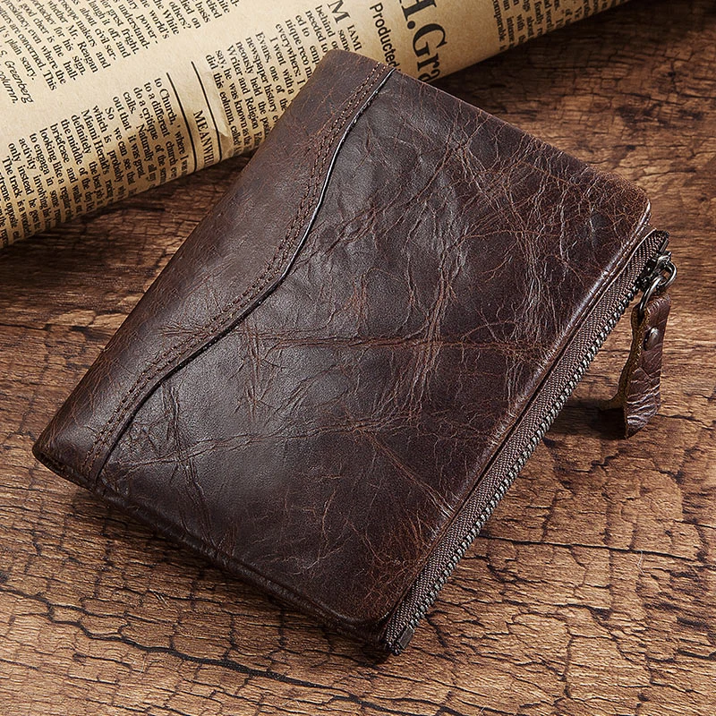 HUMERPAUL Short Wallet for Men Genuine Leather RFID Wallets with Card ...