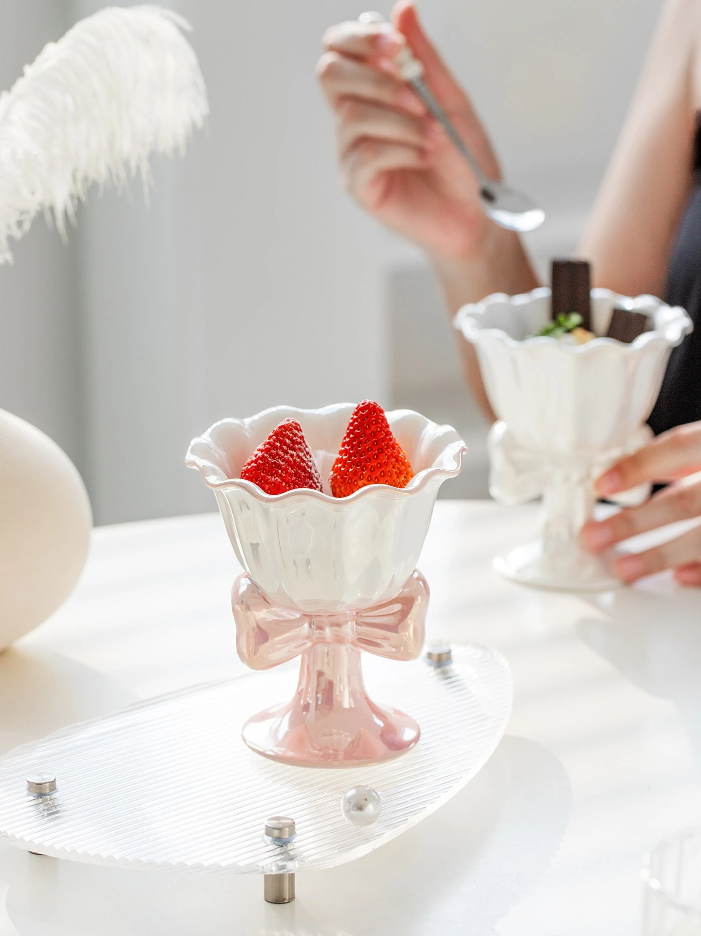 Japanese-style-bow-ceramic-mug-ice-cream-mug-dessert-cup-senior-cute ...