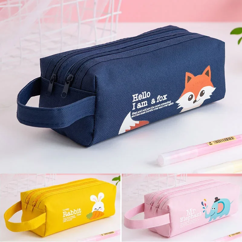 Portable-Canvas-Pencil-Case-School-Supplies-Storage-Bag-Double-Layer ...