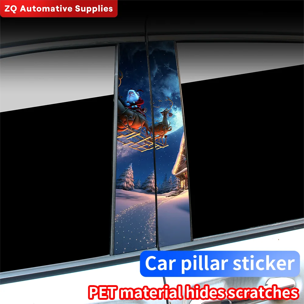 Merry-Christmas-Car-Stickers-Auto-B-Pillar-Waterproof-Funny-Decoration ...
