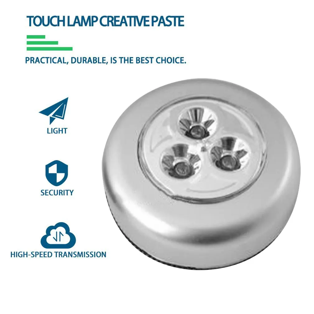 3 LED Touch Lamp Closet Cabinet Touch Control Night Light Wireless ...