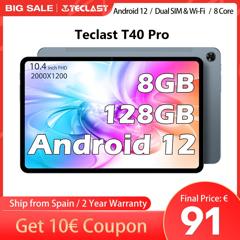 Teclast-T40-Pro-Anroid-12-tablet-10-4-inch-TDDI-8GB-RAM-128GB-ROM ...