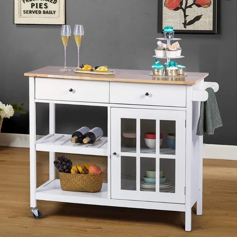 Rolling-Kitchen-Island-Portable-Kitchen-Cart-Wood-Top-Kitchen-Trolley ...