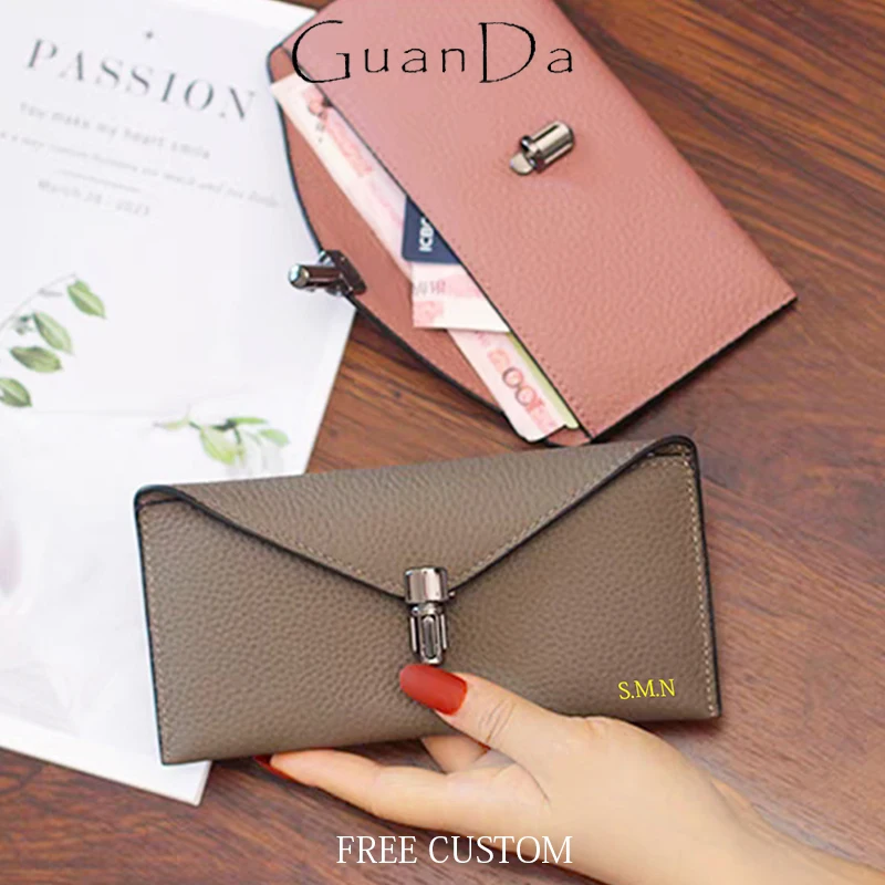 Luxury Design Card Holder For Woman Custom Initial Genuine Leather Card ...