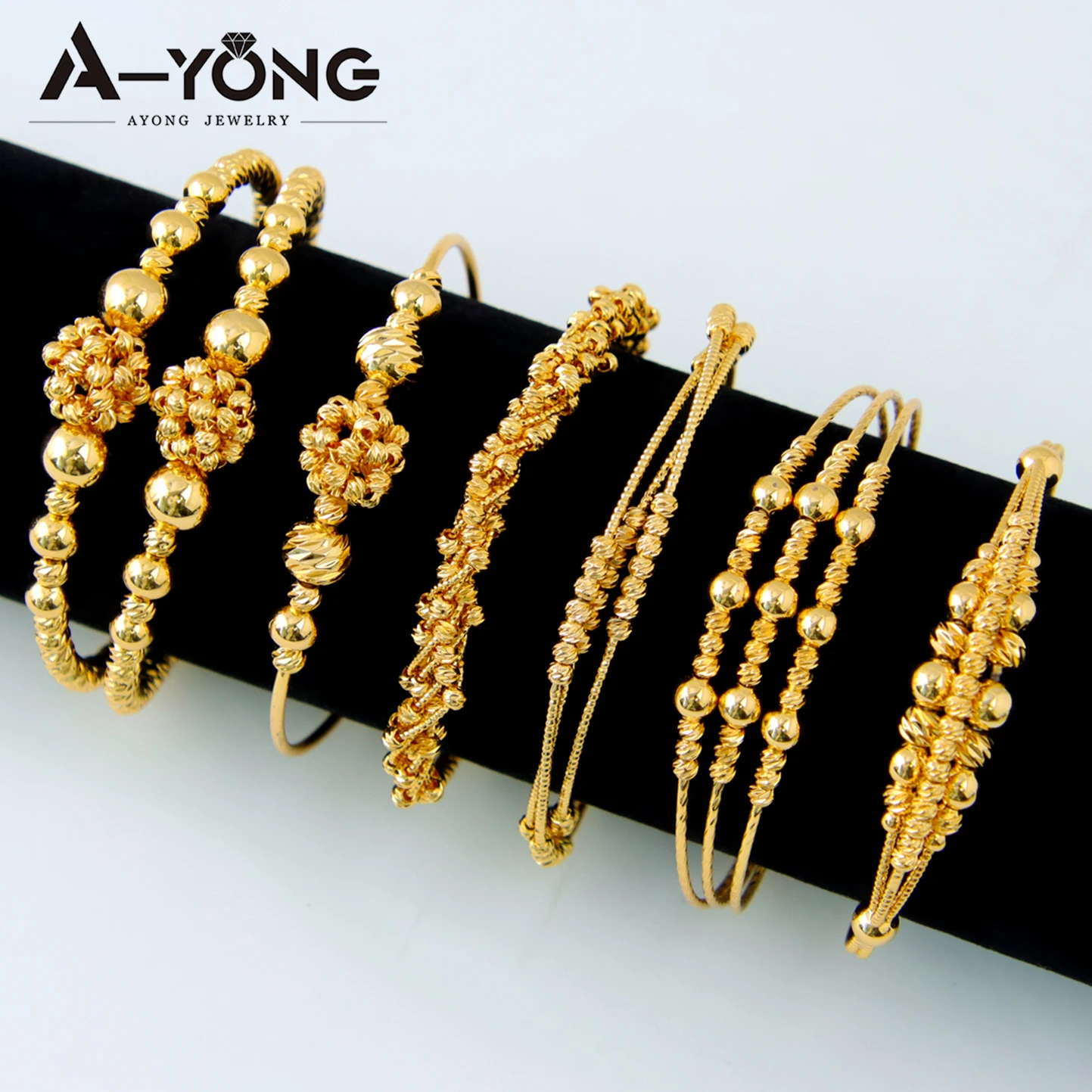 Arab-Muslim-Gold-Color-Bead-Bracelet-21k-Gold-Plated-Multi-Layer-Dubai ...