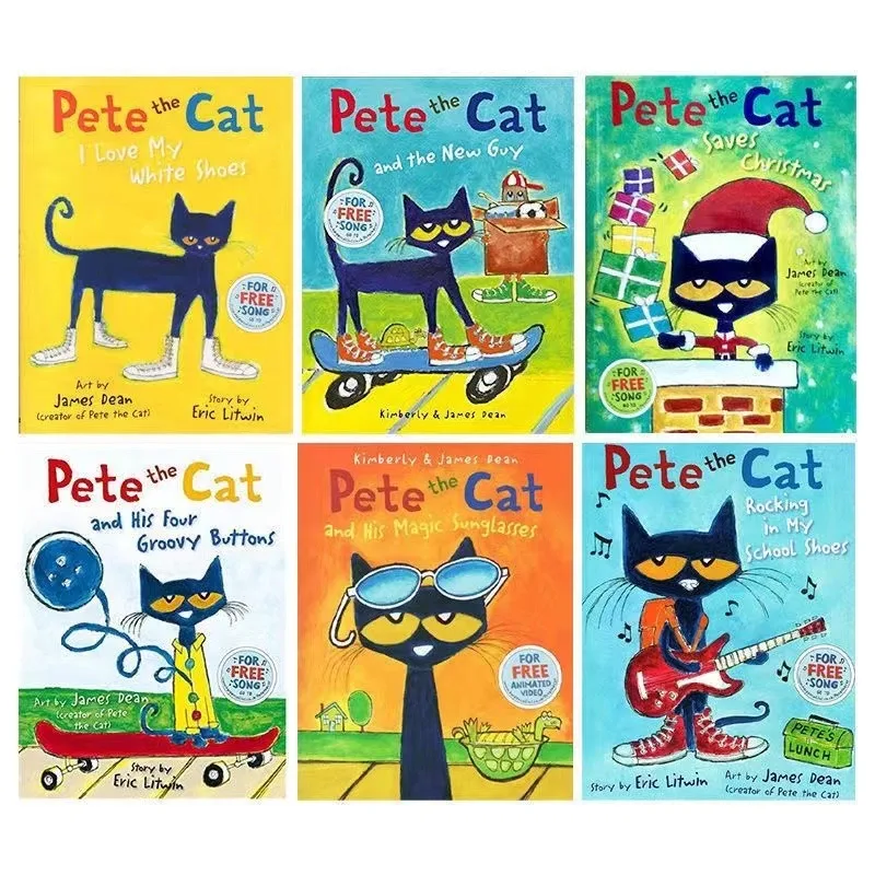 Pete-The-Cat-Picture-Books-Kids-Babies-Famous-Stories-Learning-English ...