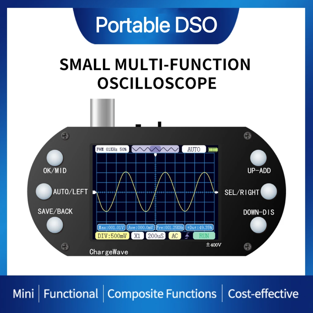 Feizer FDS138 Mini Digital Oscilloscope 2.5Mhz Sampling rate 200Khz ...