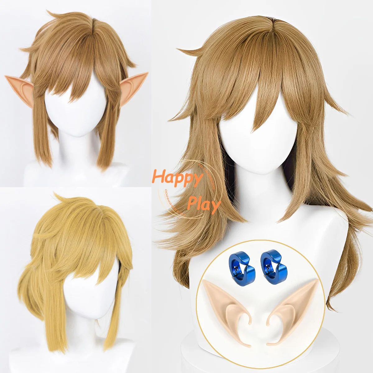 Synthetic Hair Zelda Link Cosplay Wig 29cm/50cm Golden/Brown Anime Wigs ...