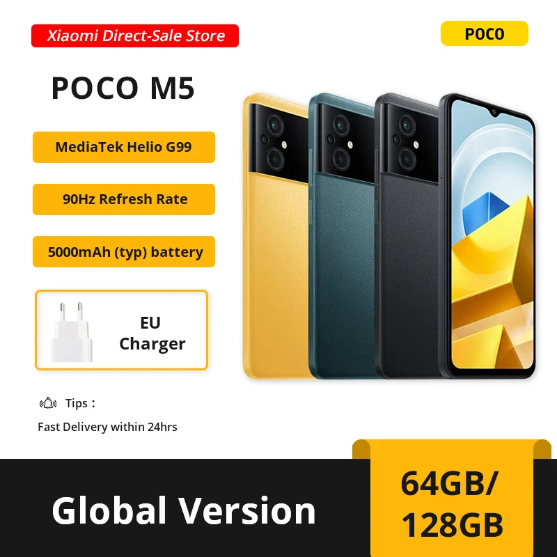 Global-Version-POCO-M5-Smartphone-64GB-128GB-NFC-MTK-G99-Octa-Core-90Hz ...