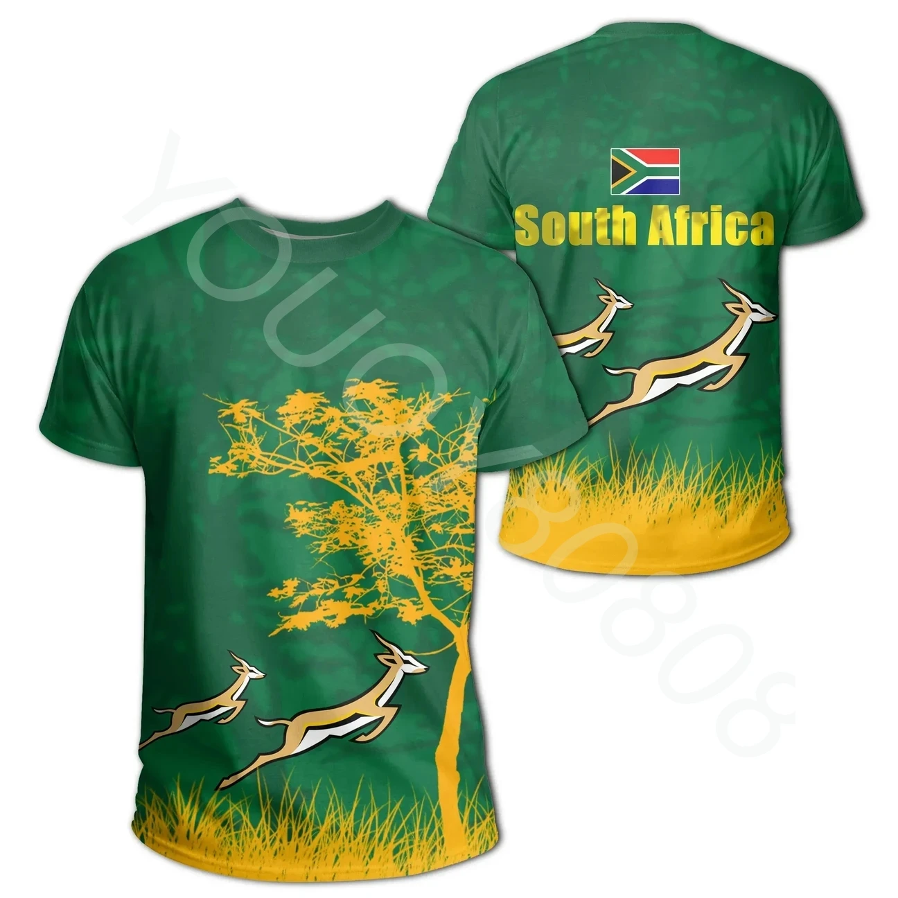 New-Africa-Zone-T-Shirt-Summer-Printing-South-African-Springbok-T-Shirt ...