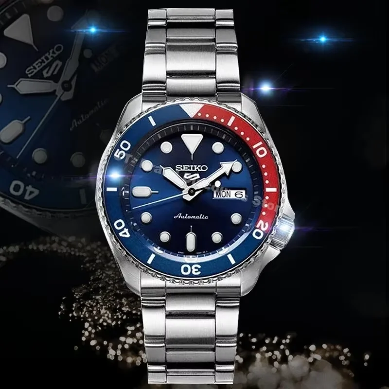 Original-Seiko-5-Sports-Men-s-Series-Watch-Waterproof-Steel-Band-Round ...