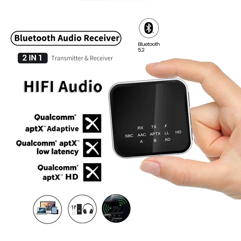 aptX-LL/HD Low Latency Bluetooth 5.2 Audio Receiver Transmitter Adapter ...